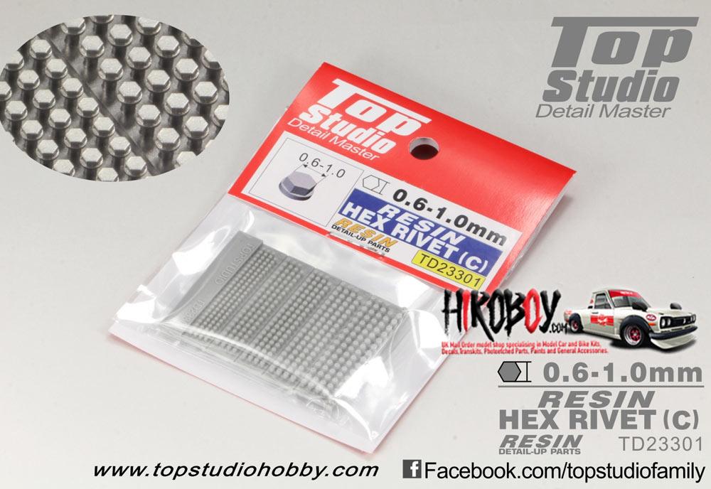 0.6mm - 1.0mm Resin Hex Rivets (C) | TD23301 | Top Studio