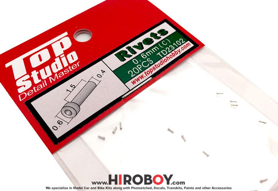 0.6mm Rivets - 20 pieces (Type C) | TD23102 | Top Studio