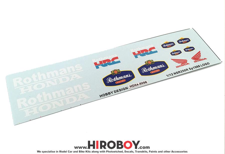 1:12 Honda NSR250R SP 1988 Rothmans Decals | HD04-0066 | Hobby Design