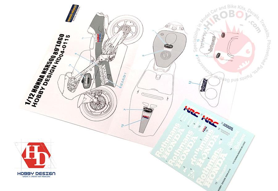 1:12 Honda NSR500 '89 Rothmans Decals | HD04-0115 | Hobby Design