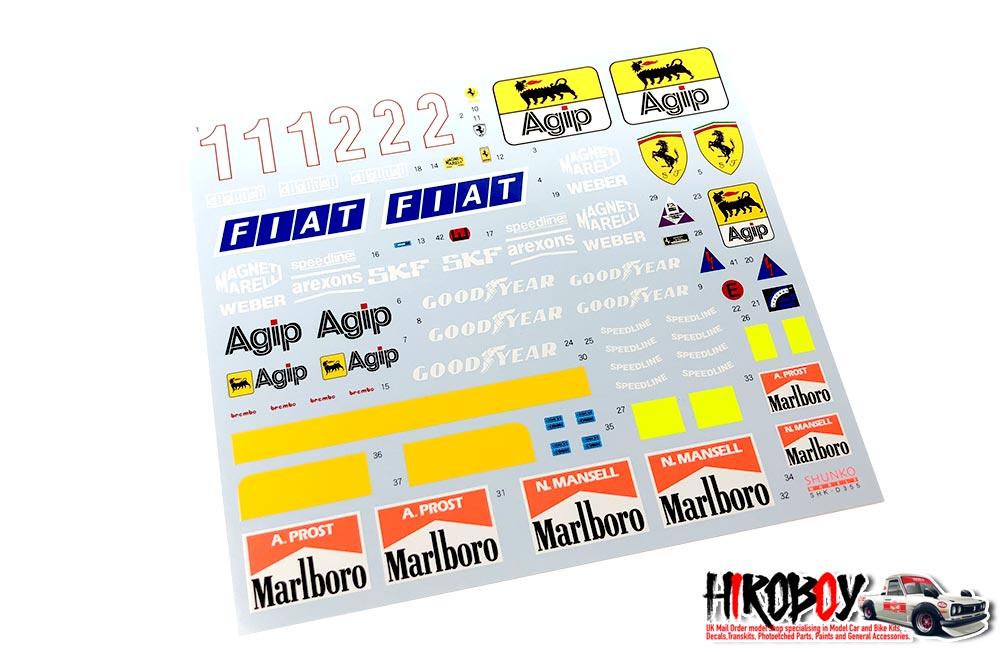 1:12 Ferrari 641/2 Decals (for Tamiya) | SHK-D355 | Shunko Models