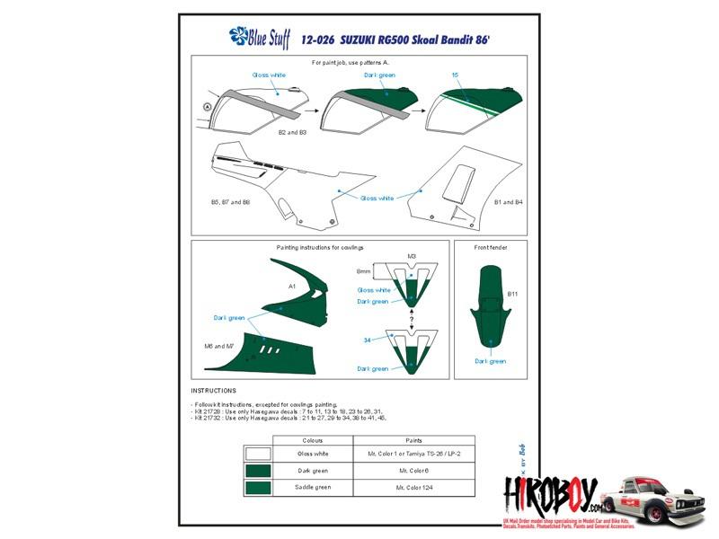1:12 Suzuki RG500 Skoal Bandit 1986 Decals for Hasegawa | BS-12026 ...