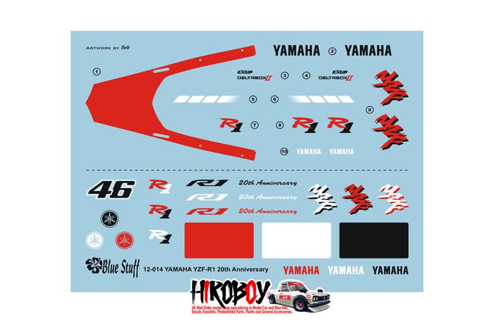 1:12 Yamaha YZF-R1 20th Anniversary Decals (for Tamiya 14133) | BS ...