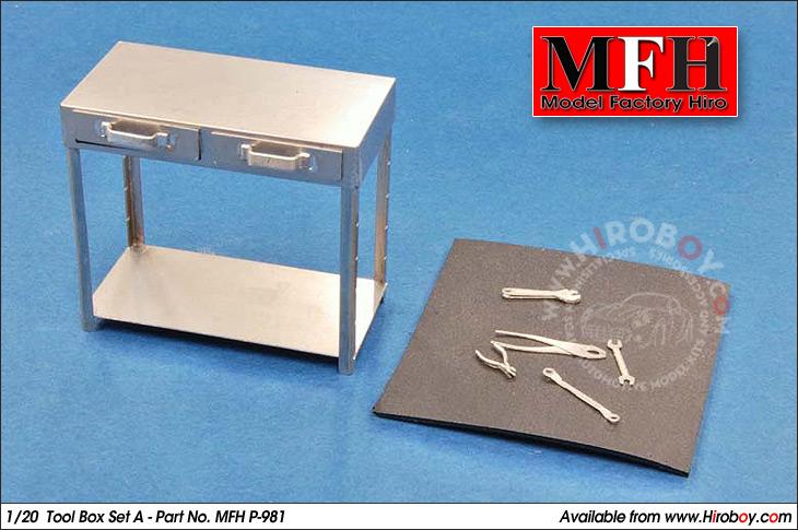 1:20 F1 Pit Scene "Tool Box Set A" - P981 | MFH P981 | Model Factory Hiro