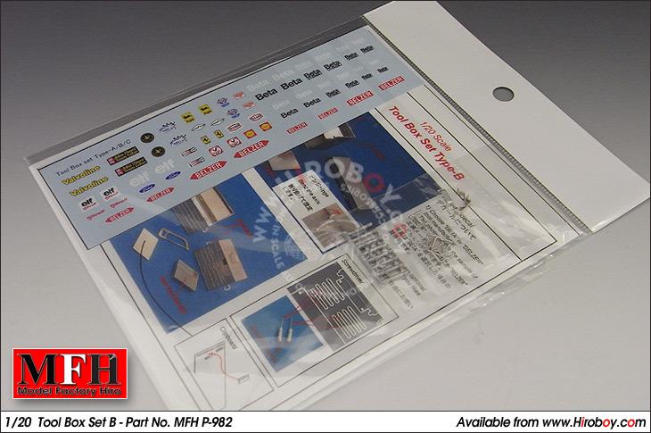1:20 F1 Pit Scene "Tool Box Set B" - P982 | MFH P982 | Model Factory Hiro