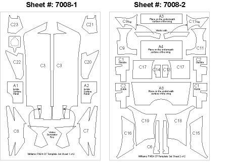1:20 Williams FW24 Composite Fiber Decal Template Set #7008 | SKU7008 ...