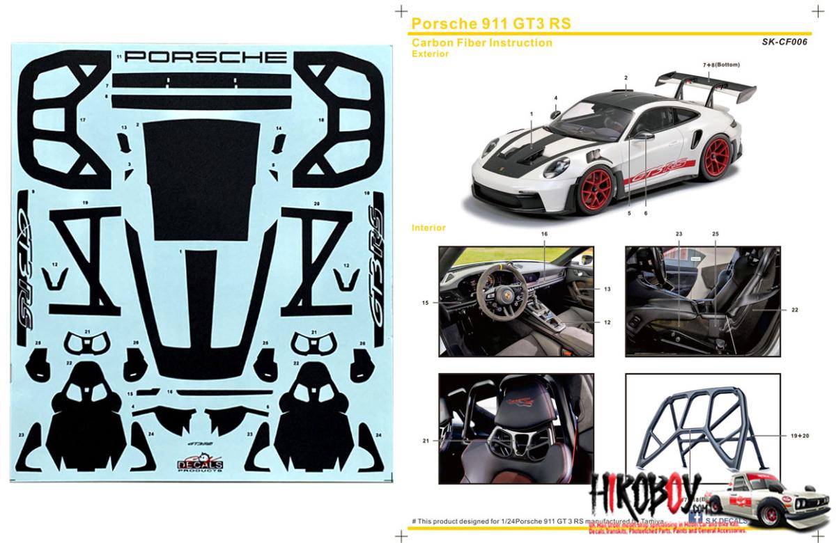 1:24 Porsche 911 GT3 RS Carbon Fiber Set For Tamiya 24370 | SKCF006 | S ...