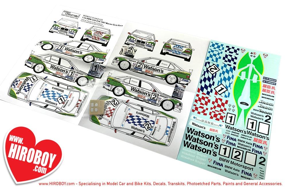 1:24 BMW 320i 1997 Macau Guia Race Decals (Watsons) | MSMD219 | MSM ...