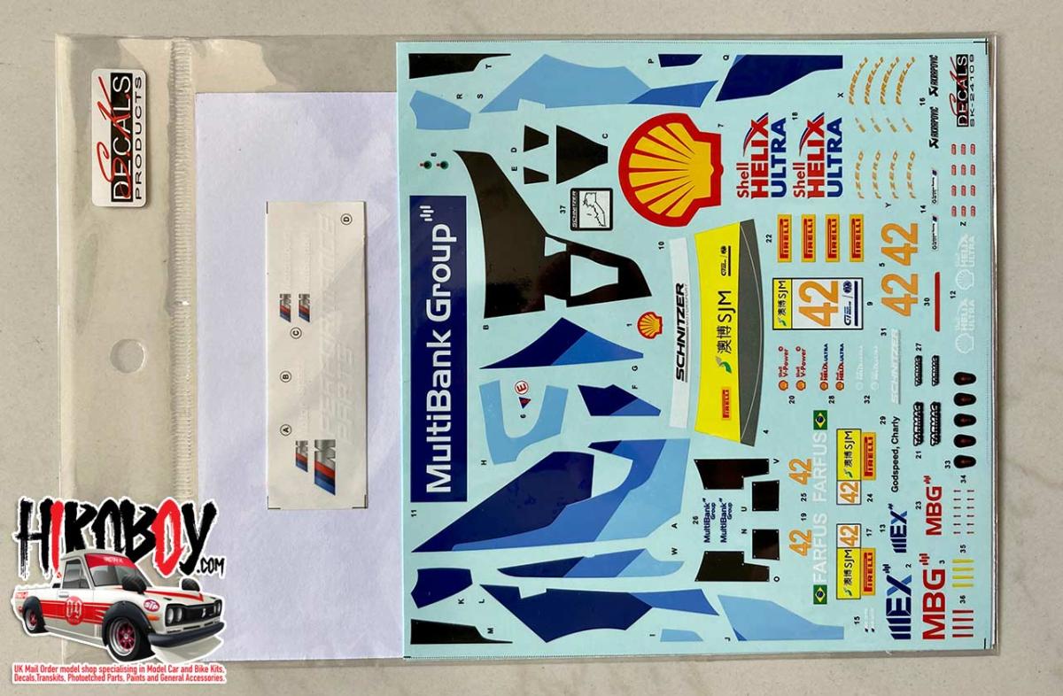 1:24 BMW M6 GT3 FIA GT World Cup Macau 19 Team Schnitzer Decals (Platz ...