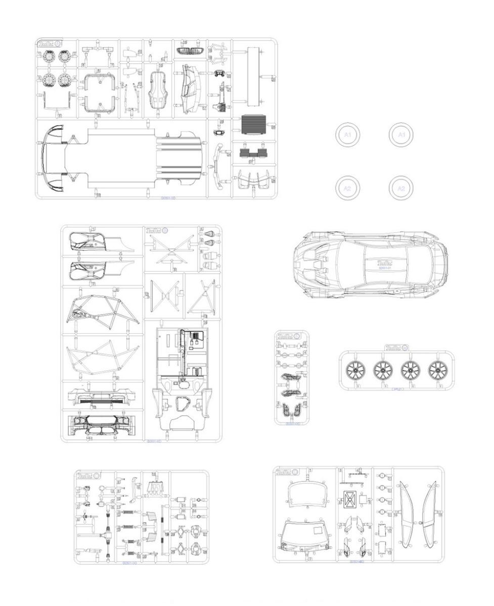1:24 BMW M6 GT3 ROWE Racing Team Model Kit by Platz | PLZPN24001 | NUNU