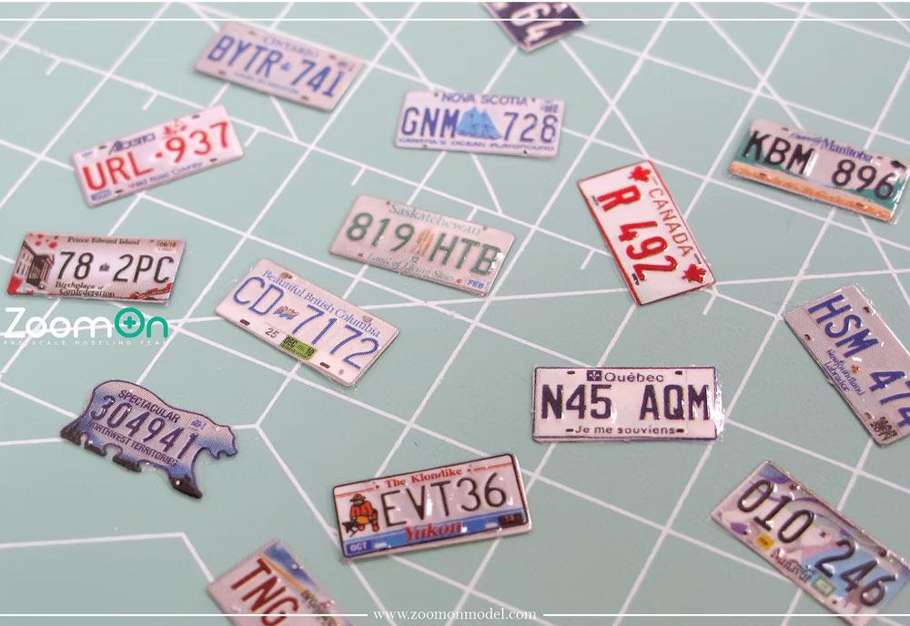 1:24 Canadian Car Licence Plate Decals / PE | ZD164 | ZoomOn