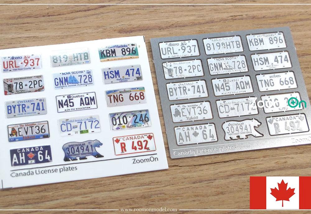 1:24 Canadian Car Licence Plate Decals / PE | ZD164 | ZoomOn