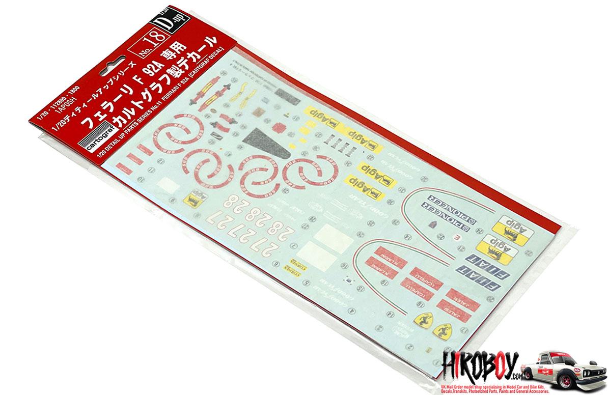 1:20 Ferrari F92a 1992 Late Version Cartograf Decals | FUJ-112800 | Fujimi