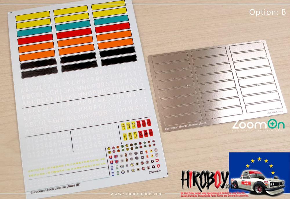 1:24 European License Plate Decals / PE | ZD168 | ZoomOn