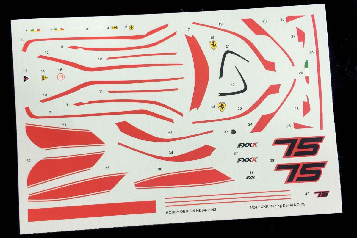1:24 Ferrari FXX K Racing Decal No.75 (HD04-0142) | HD04-0142 | Hobby ...