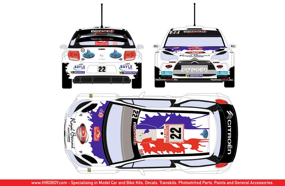 1:24 Citroen DS3 WRC #22 Rally Montecarlo 2013 Decals (Heller) | RD24 ...
