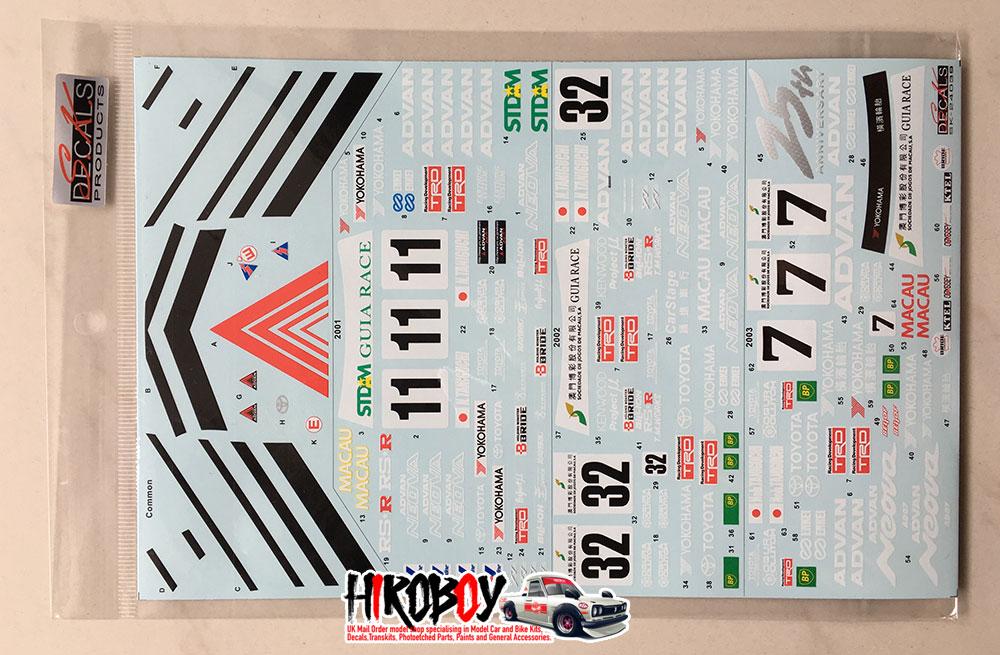 1:24 Toyota Altezza Macau Guia Advan Decals (Fujimi) | SK-24039 | S.K ...