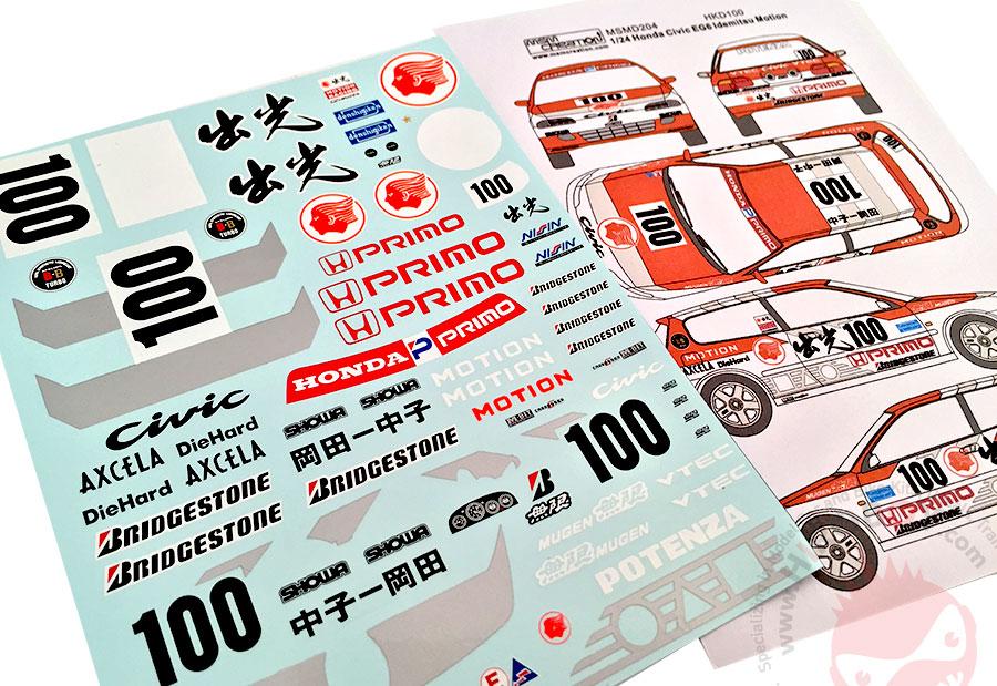 1:24 Honda Civic EG6 Idemitsu Motion Decals | MSMD204 | MSM Creation