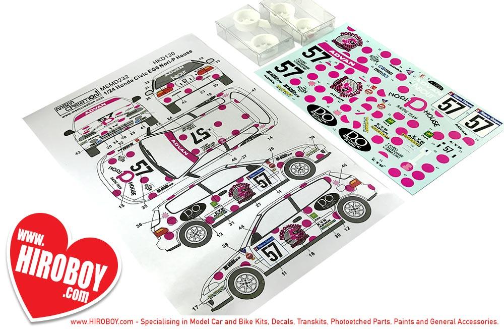 1:24 Honda Civic EG6 Nori-P House Decals (with Enkei Wheels) | MSMD232 ...