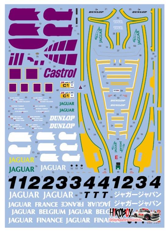 1:24 Jaguar XJR-9LM Works Team XJR-9LM 1989 Decals for Tamiya | SHK ...