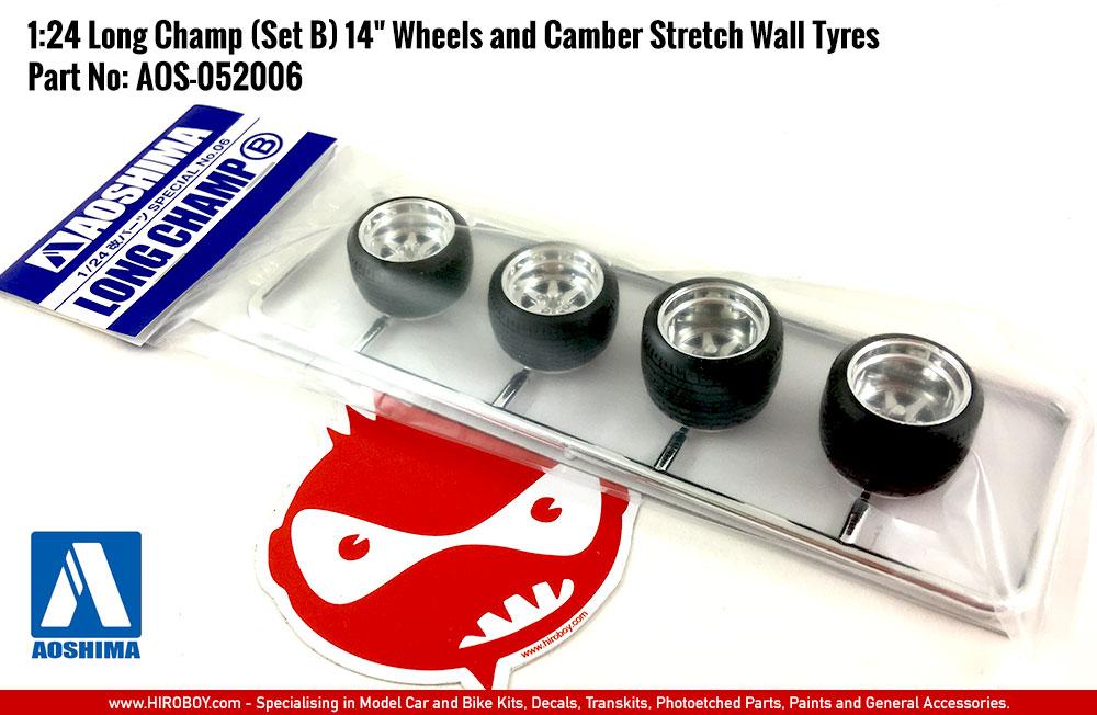 1:24 Long Champ (Set B) 14" Wheels and Camber Stretch Wall Tyres | AOS ...