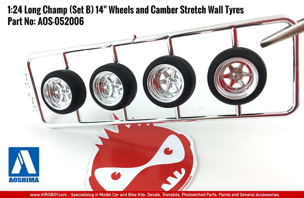 1:24 Long Champ (Set B) 14" Wheels and Camber Stretch Wall Tyres | AOS ...