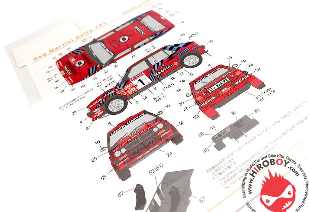 1:24 Martini Lancia Delta HF Integrale 16V '89 Decals (Hasengawa) | SHK ...