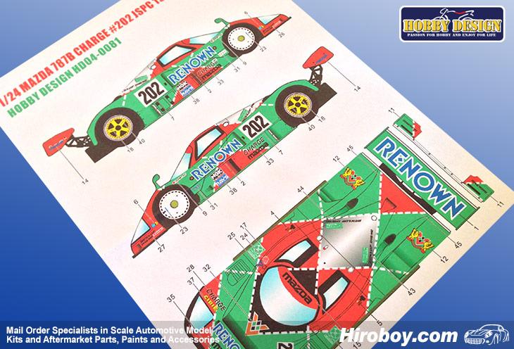 1:24 Mazda 787B Charge #202 JSPC 1991 Decals for Tamiya | HD04-0081 ...
