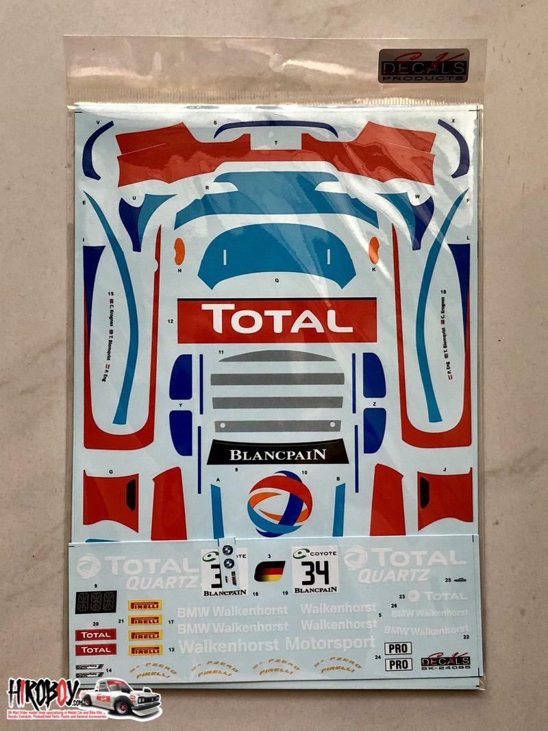 1:24 BMW M6 GT3 Spa 24H 18 Winner Team Walkenhorst #34 Decals (Platz ...