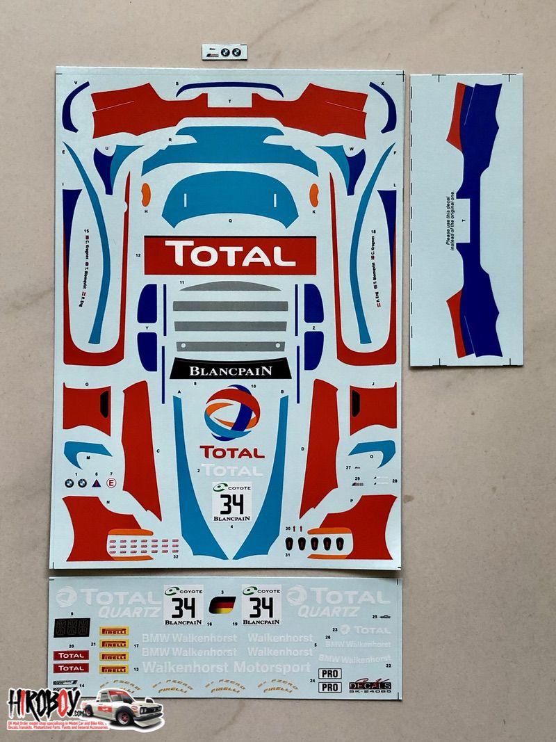 1:24 BMW M6 GT3 Spa 24H 18 Winner Team Walkenhorst #34 Decals (Platz ...