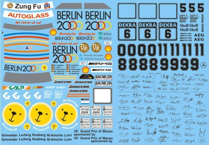 1:24 Mercedes-Benz 190E "Berlin 2000" 1992 DTM & Macau Decals | MSMD188 ...