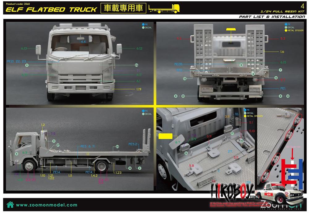 1:24 Isuzu ELF Flatbed Truck | Z060 | ZoomOn