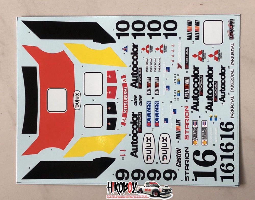 1:24 Mitsubishi Starion Gr.A Macau 1987 Team Ralliart Australia Decals ...