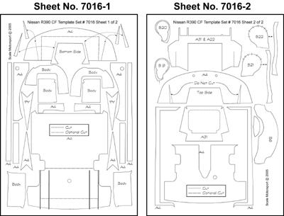 1:24 Nissan R390 GT1 Composite Fiber Decal Template Set | SKU7016 ...