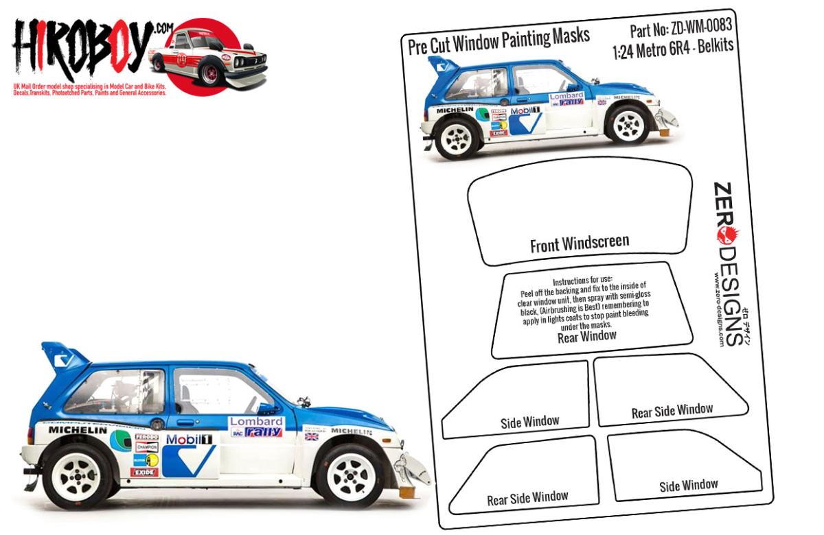 1:24 MG Metro 6R4 Pre Cut Window Painting Masks (Belkits) | ZD-WM-0083 ...