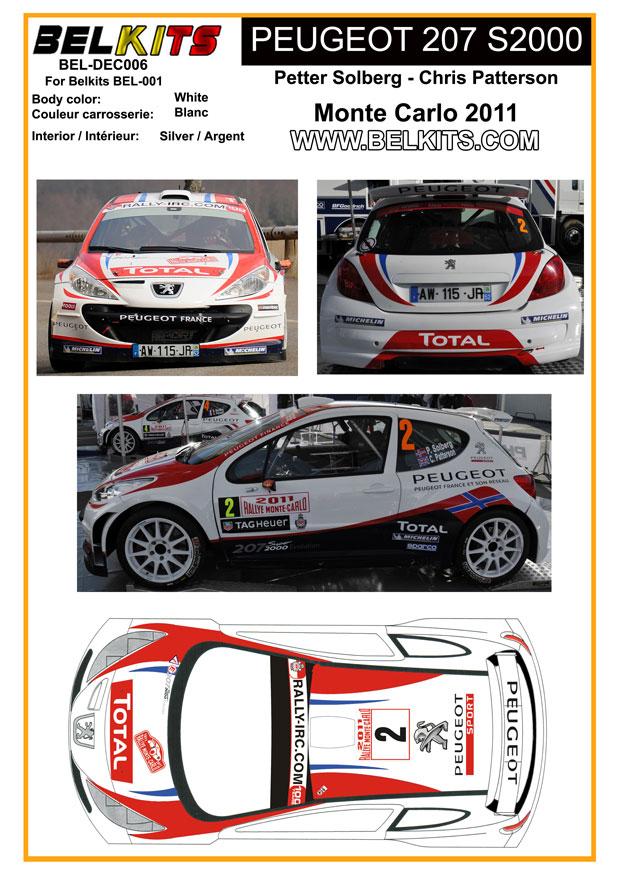 1:24 Peugeot 207 S2000 - Petter Solberg/Patterson 2011 Decals | BEL ...