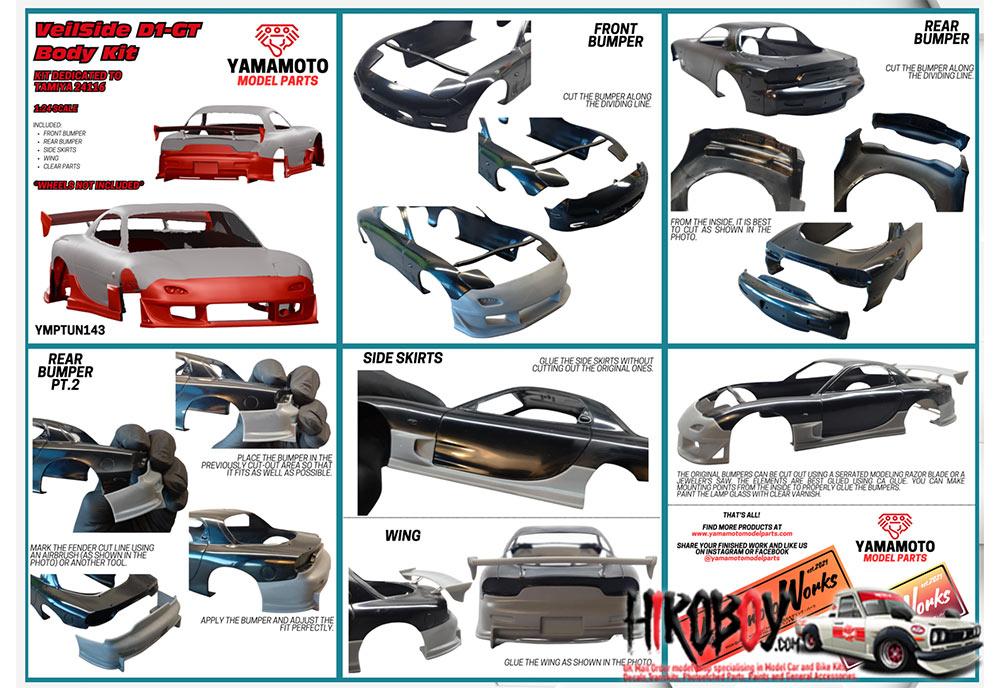 1:24 VeilSide D1-GT Body Kit for Mazda RX-7 FD3S (Tamiya 24116 ...