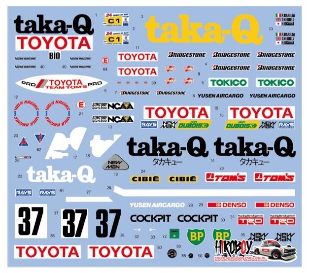 1:24 Toyota 88C-V Taka-Q 1988 Le Mans Decals for Hasegawa | SHK-D408 ...
