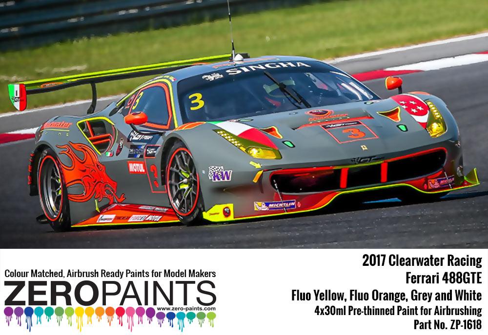 2017 Clearwater Racing Ferrari 488GTE Paint 4x30ml | ZP-1618 | Zero Paints