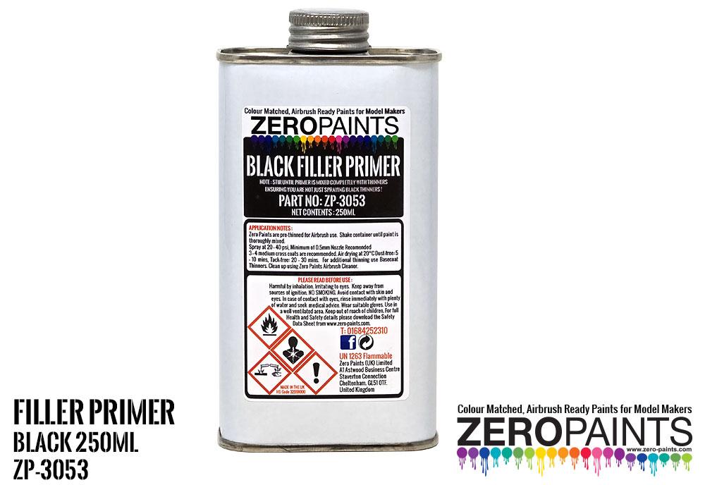 Black Primer/Micro Filler 250ml Airbrushing | ZP-3053 | Zero Paints