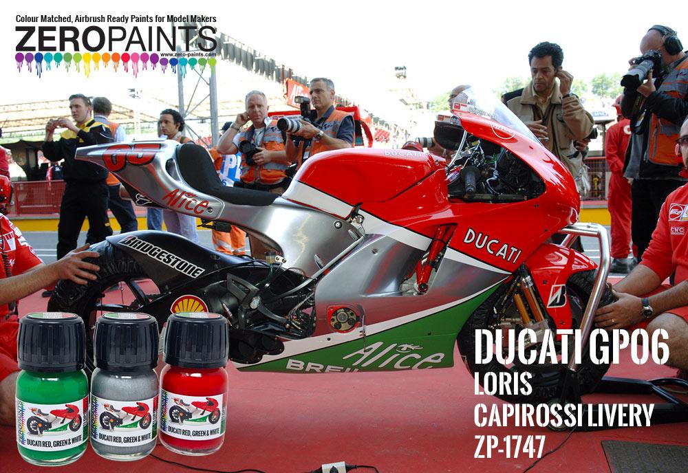 Ducati GP06 Loris Capirossi livery Paint Set 3x30ml | ZP-1747 | Zero Paints