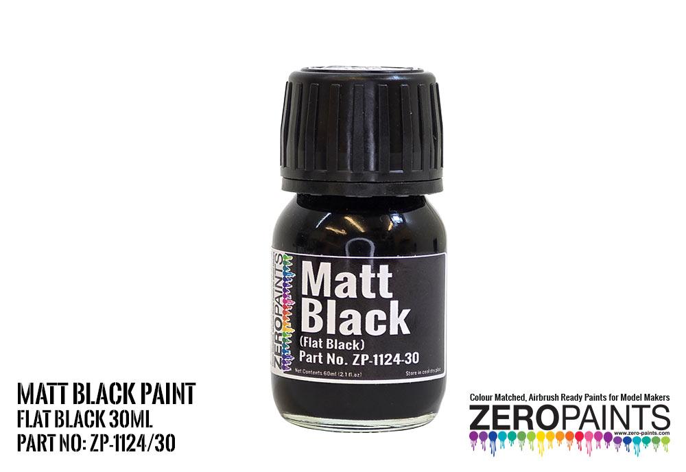 Matt Black Paint (Flat Black) - 30ml | ZP-1124/30 | Zero Paints