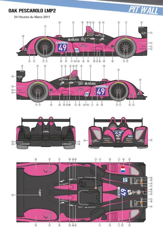 Oak Pescarolo LMP2 2011 Decals - For Simil'r Kit 151105 | PW-24D-007 ...