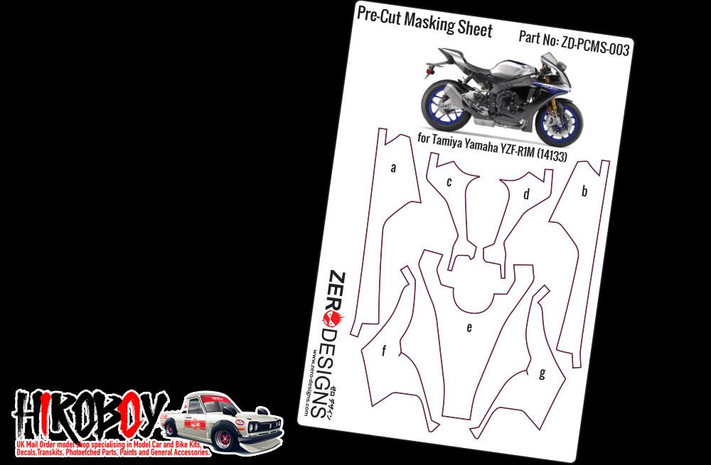 Pre-Cut Masking Sheet Tamiya 1:12 Yamaha YZF-R1M (14133) | ZD-PCMS-003 ...