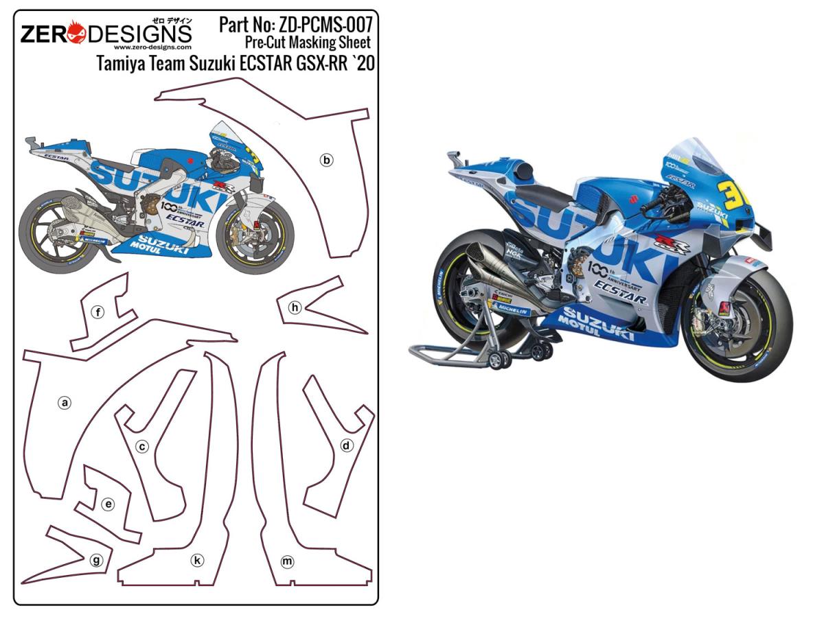 Pre-Cut Masking Sheet Tamiya 1:12 Team Suzuki ECSTAR GSX-RR `20 (14139 ...