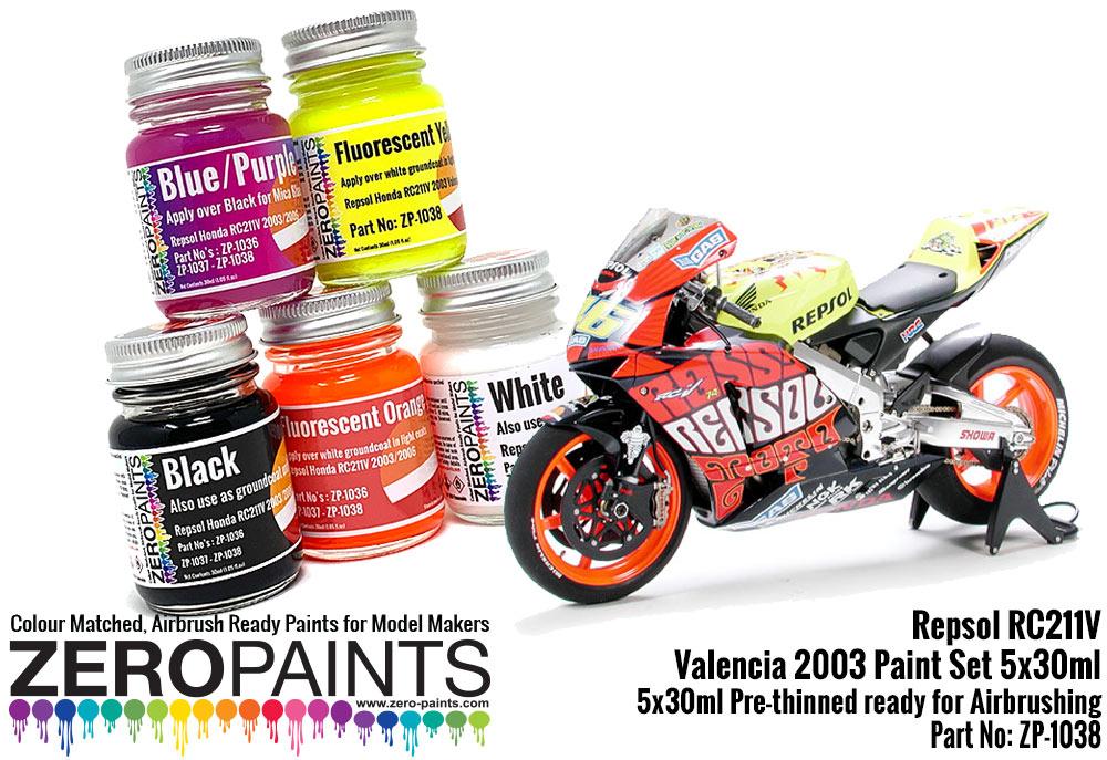 Repsol RC211V Valencia 2003 Paint Set 5x30ml | ZP-1038 | Zero Paints