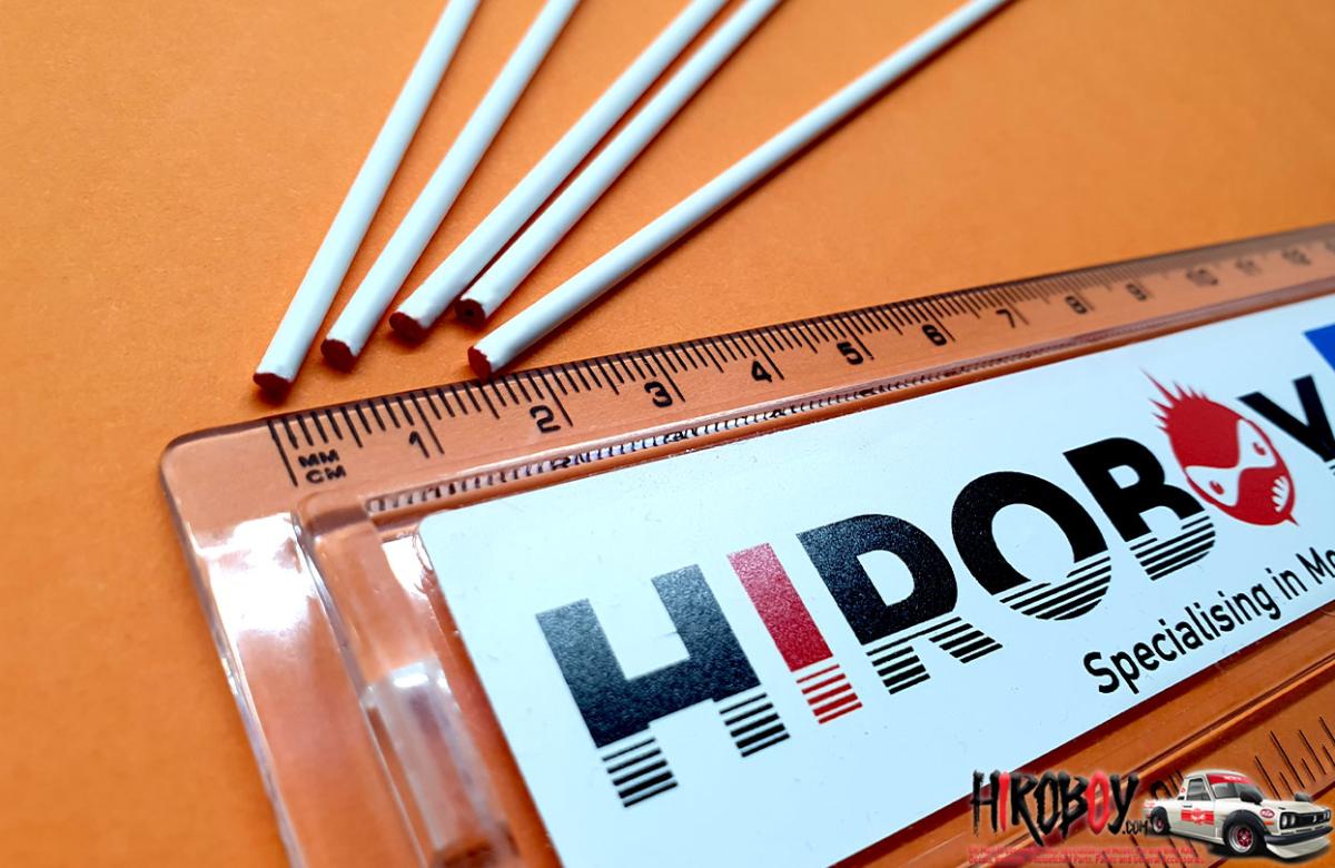 Super Styrene Round Rod 2.5mm x 330mm (5 pcs) | 400-55/3 | Albion Alloys