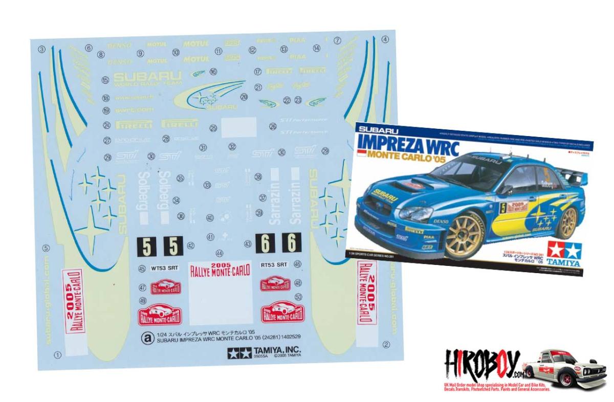 Spare Tamiya Decal Sheet A 1:24 Subaru Impreza WRC Monte Carlo 2005 ...