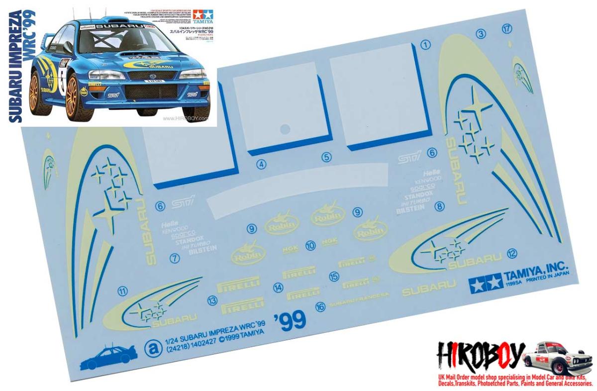 Spare Tamiya Decal Sheet A 1:24 Subaru Impreza WRC '99 - 24218 ...