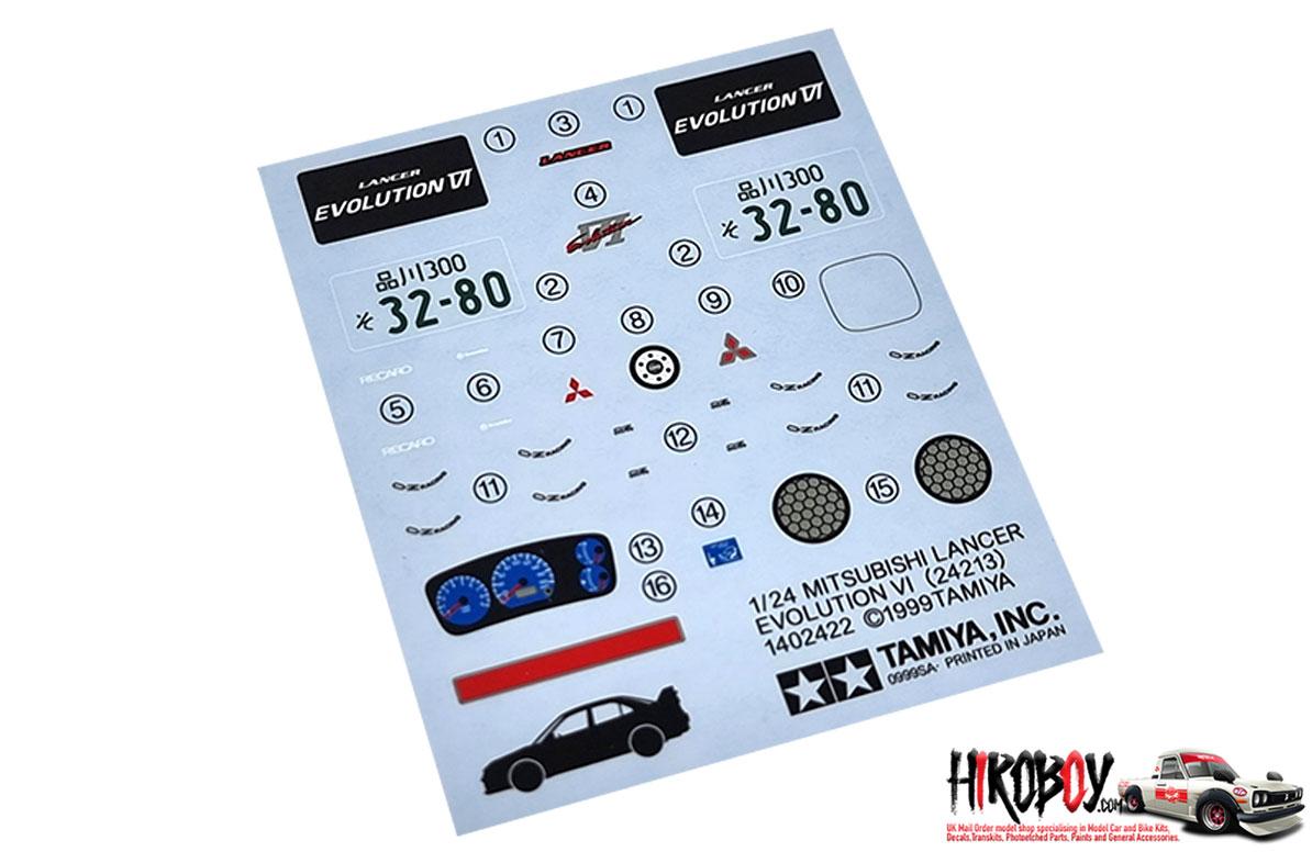 Spare Tamiya Decal Sheet 1:24 Mitsubishi Lancer Evolution VI - 24213 ...